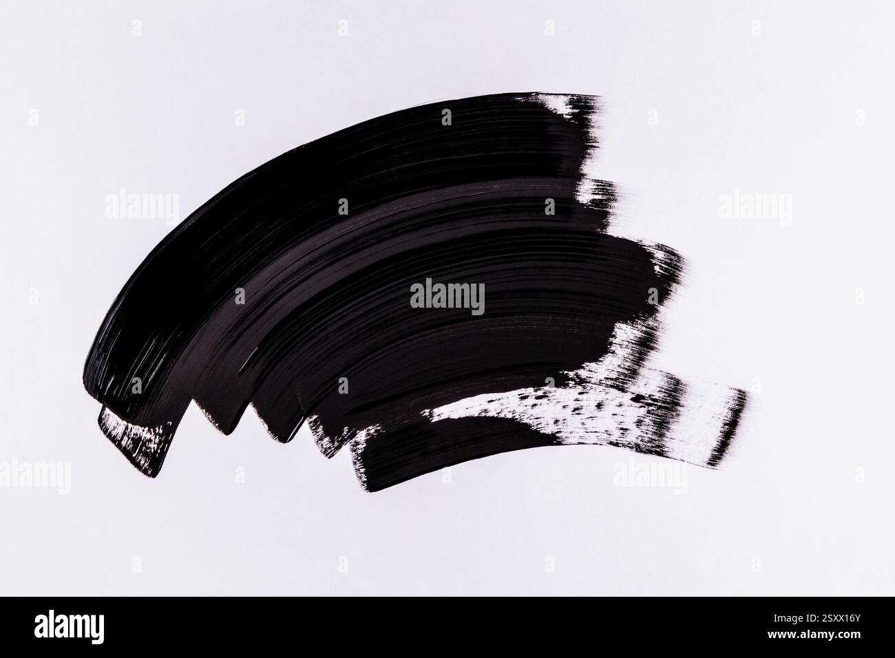 large, bold strokes of black paint. Abstract brush drawing. background ...