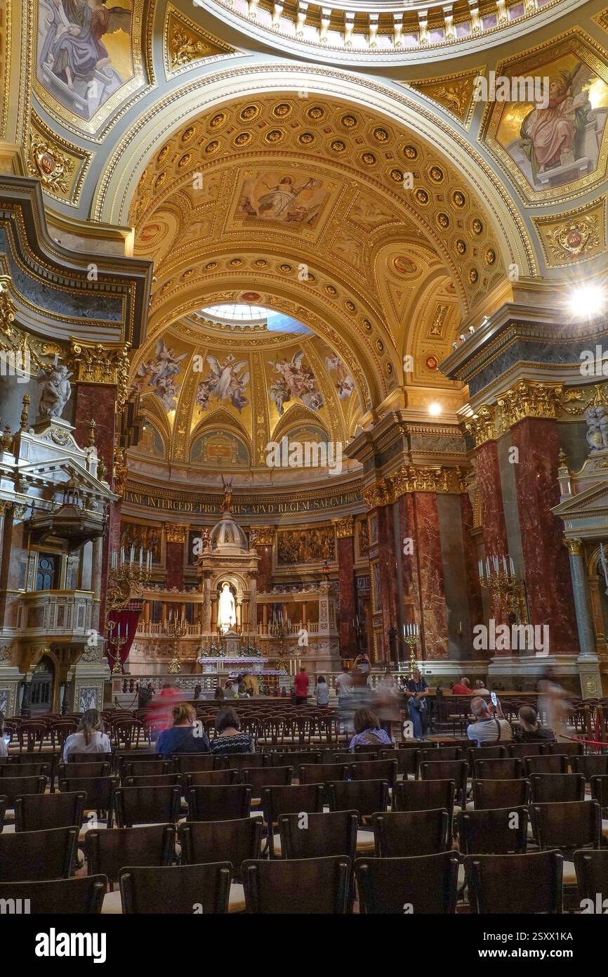 Hungary, Budapest, Inside the St. Stephen's Basilica, a Roman Catholic ...