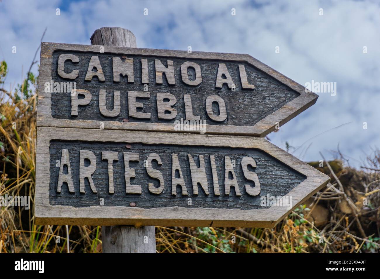 Traditional Signage in Yumani Isla del Sol Lake Titicaca Bolivia Wooden ...