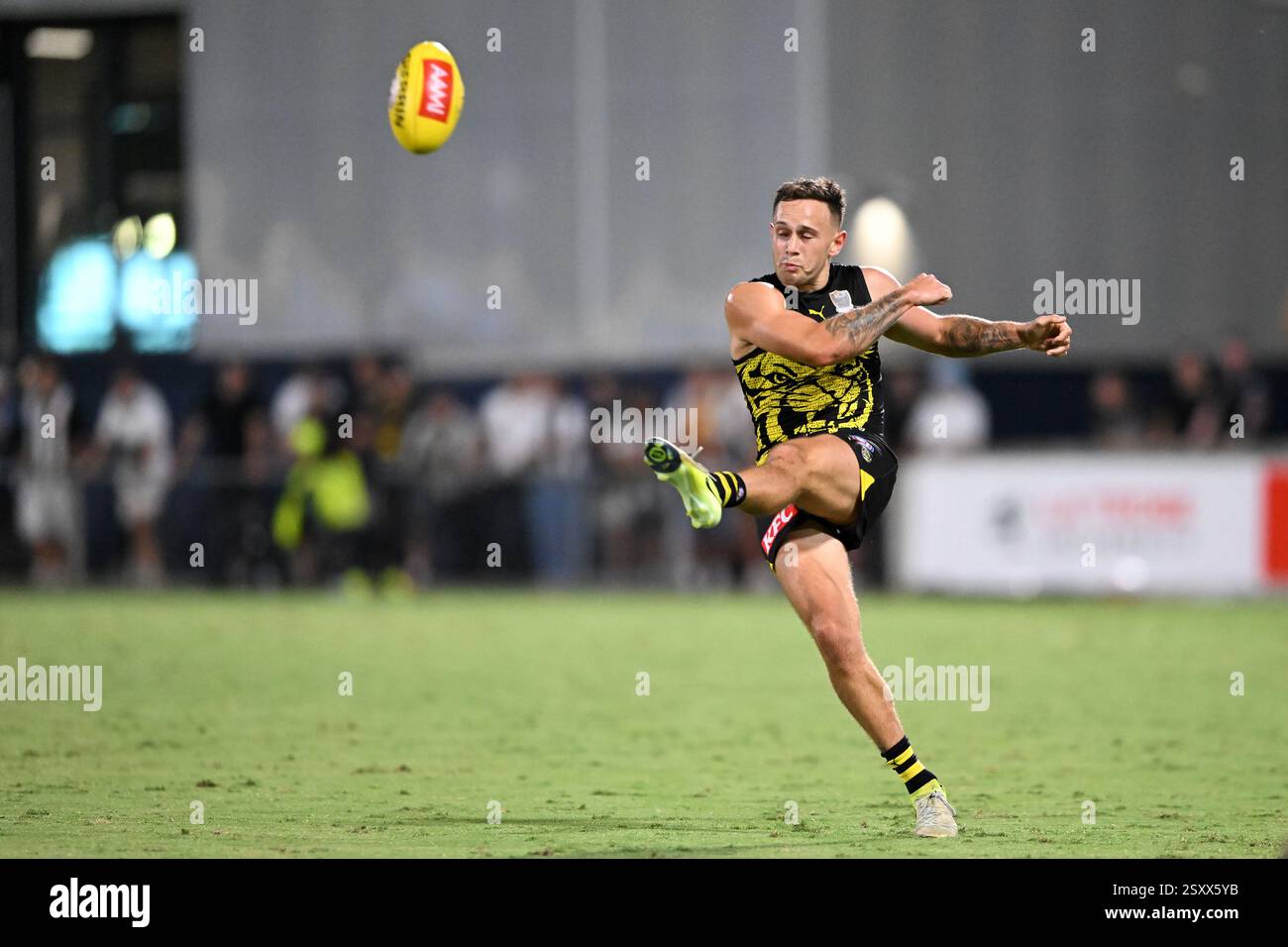 Rhyan Mansell of Richmond kicks the footy during the AFL Community ...