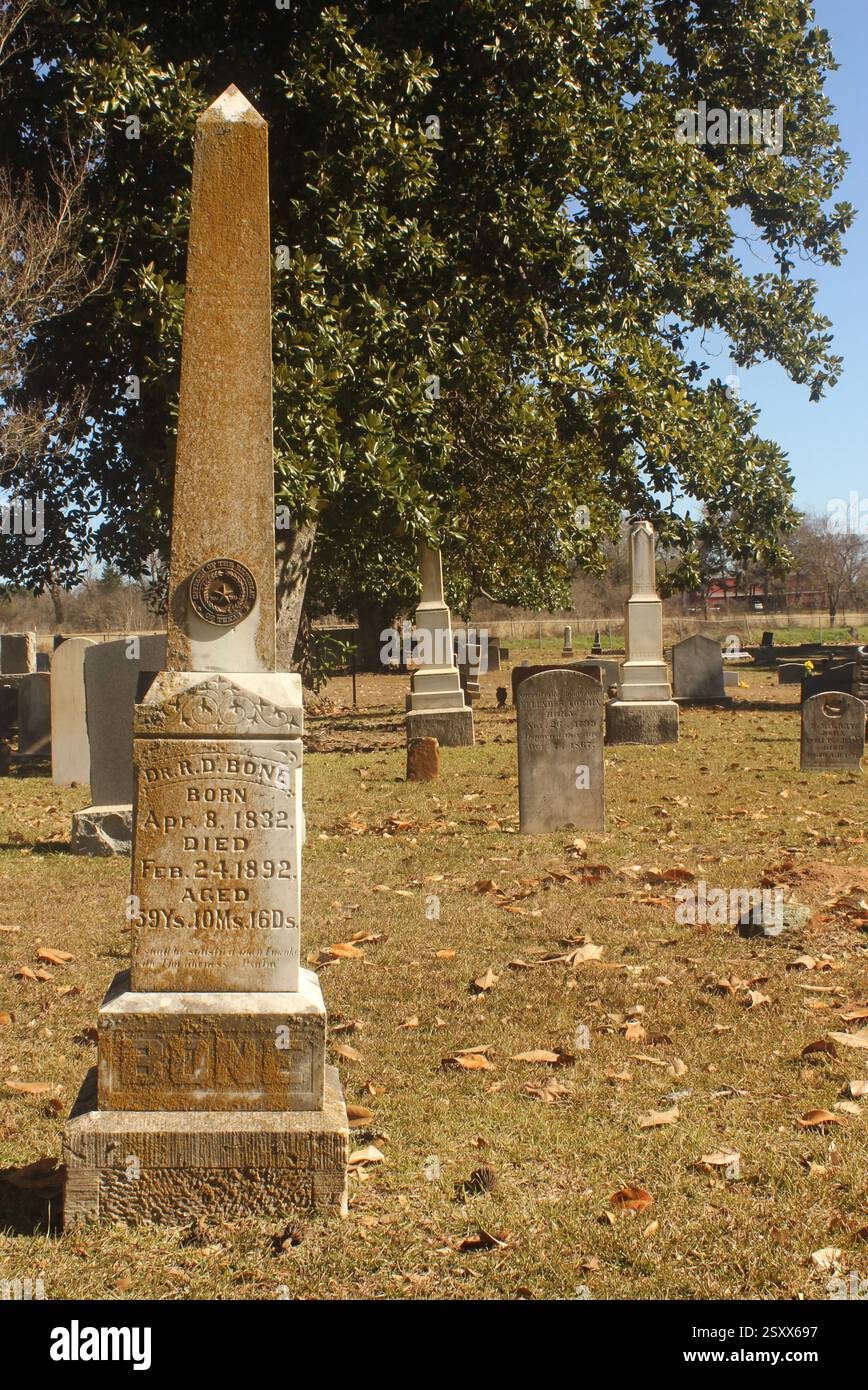 Bullard TX - January 11, 2025: Historic Headstones at Larissa Cemetery ...