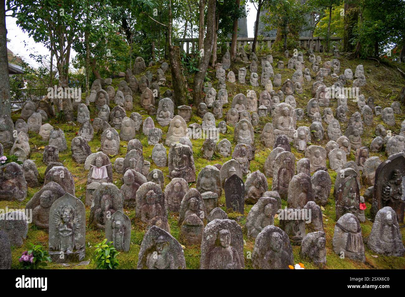 Statue of the Thousand Stone Buddha in a garden at Kiyomizu-dera Temple ...