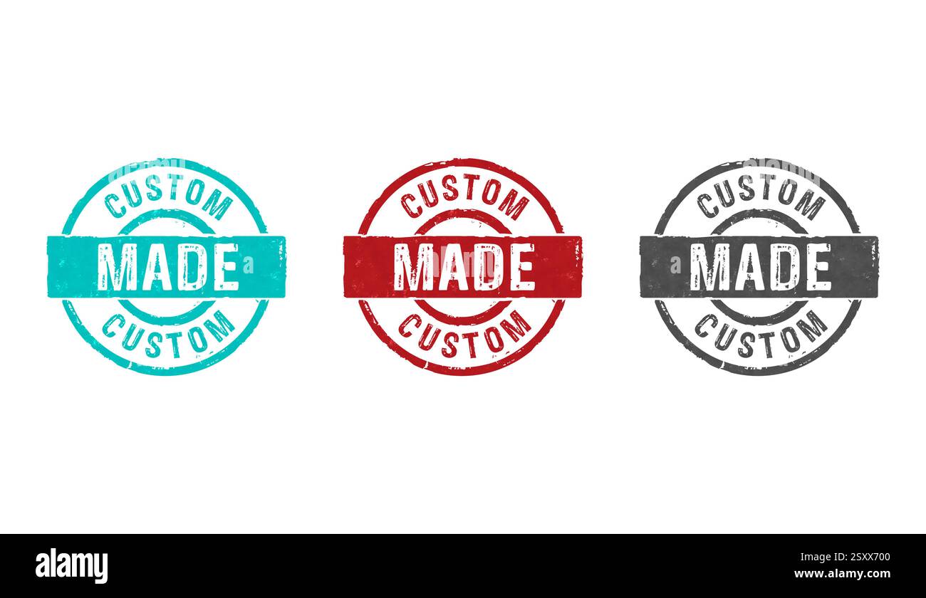 Custom made stamp icons in few color versions. Handmade craft ...