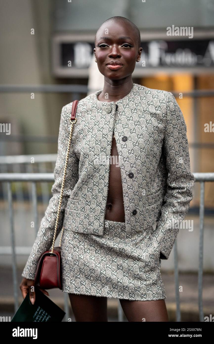 Milan, Italy. 25th Feb, 2025. Street Style: Amina Seck is seen outside ...