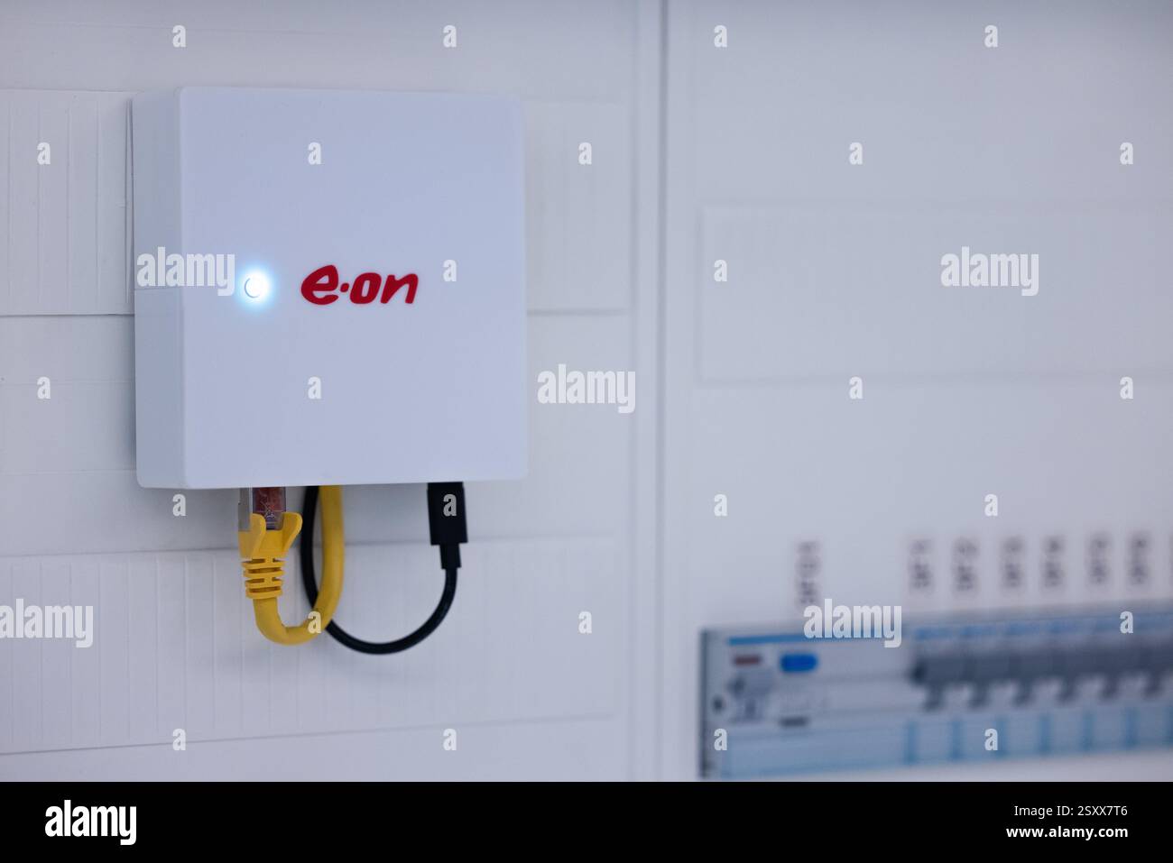 Essen, Germany. 26th Feb, 2025. An Eon Homebox in a control cabinet at ...