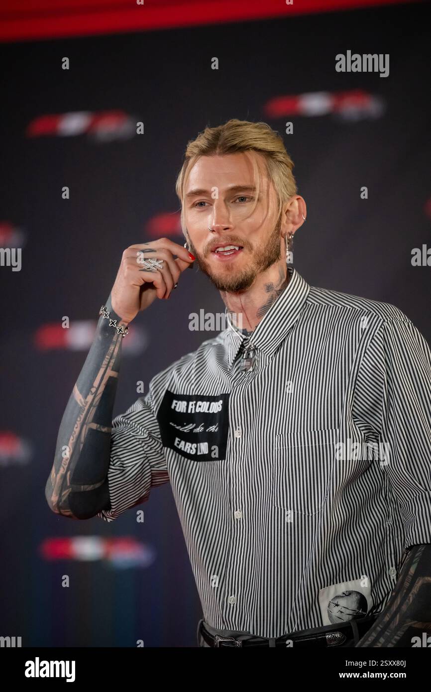 O2 ARENA LONDON, UNITED KINGDOM - FEBRUARY 18: Machine Gun Kelly ...
