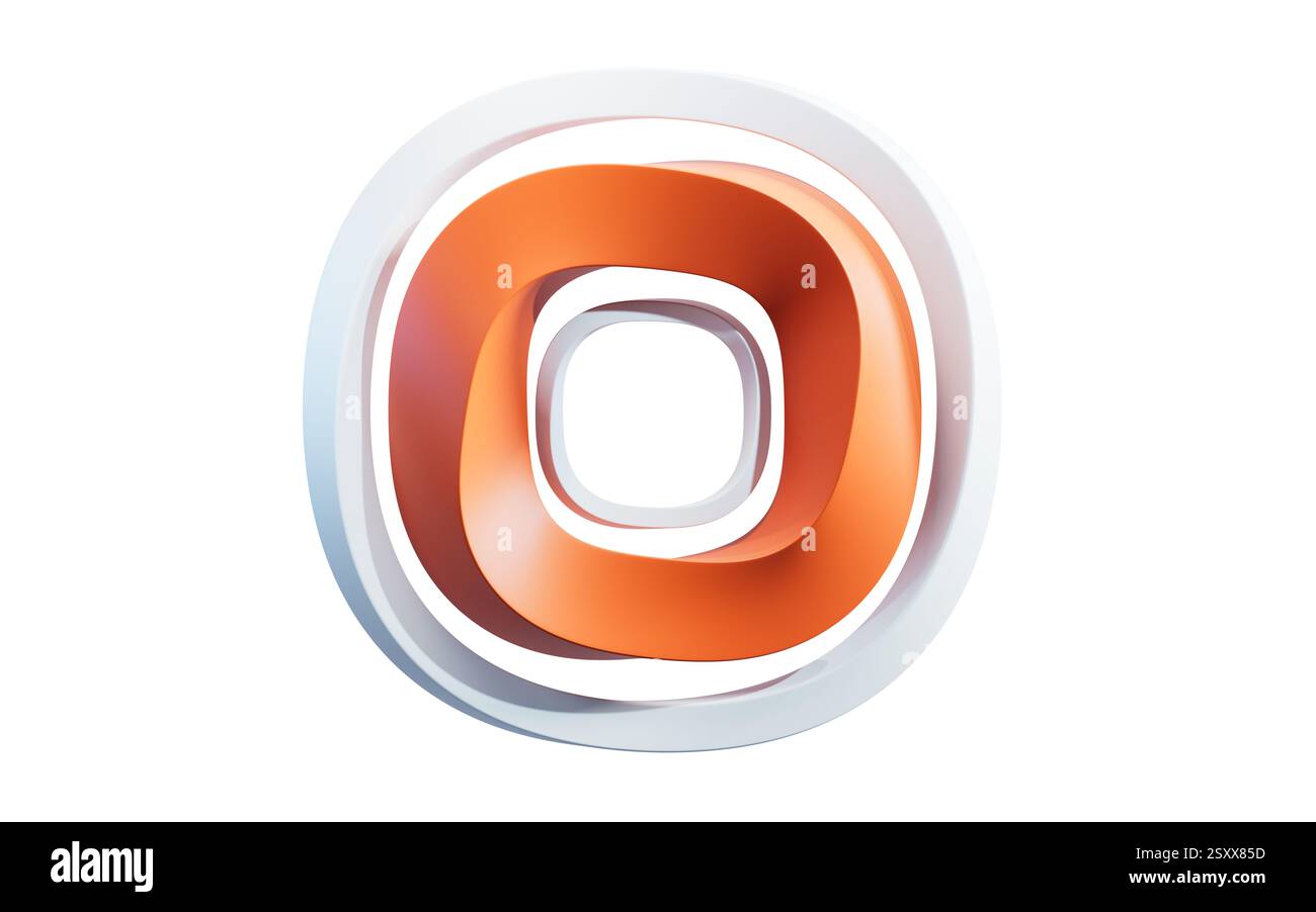 Abstract curve square geometry frame, 3d rendering. 3D illustration ...