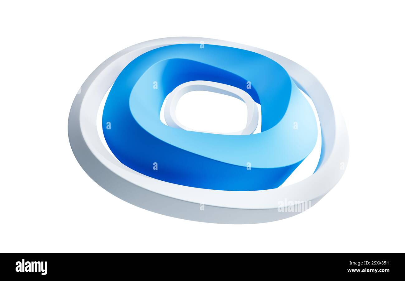 Abstract curve square geometry frame, 3d rendering. 3D illustration ...