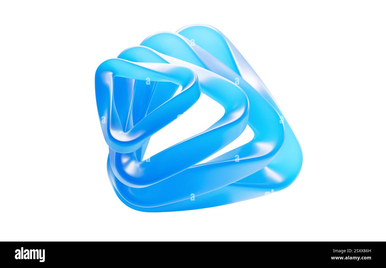 Abstract blue triangle geometry, 3d rendering. 3D illustration Stock ...