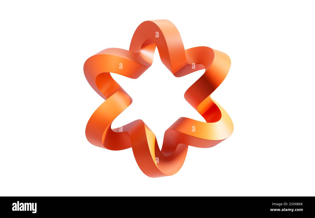 Abstract orange curve frame, 3d rendering. 3D illustration Stock Photo - Alamy