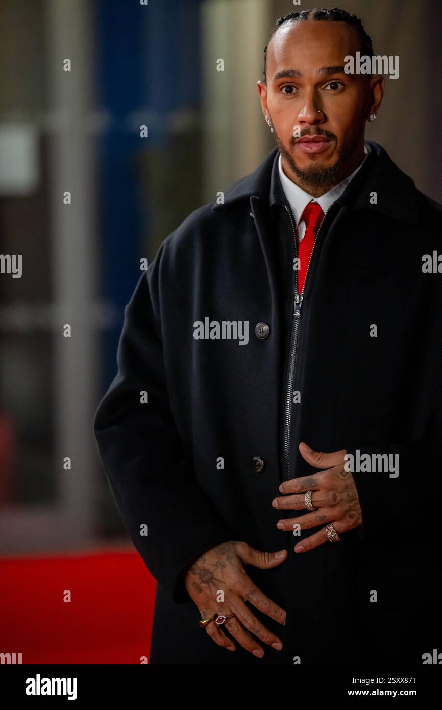 O2 ARENA LONDON, UNITED KINGDOM - FEBRUARY 18: Lewis Hamilton, arriving ...