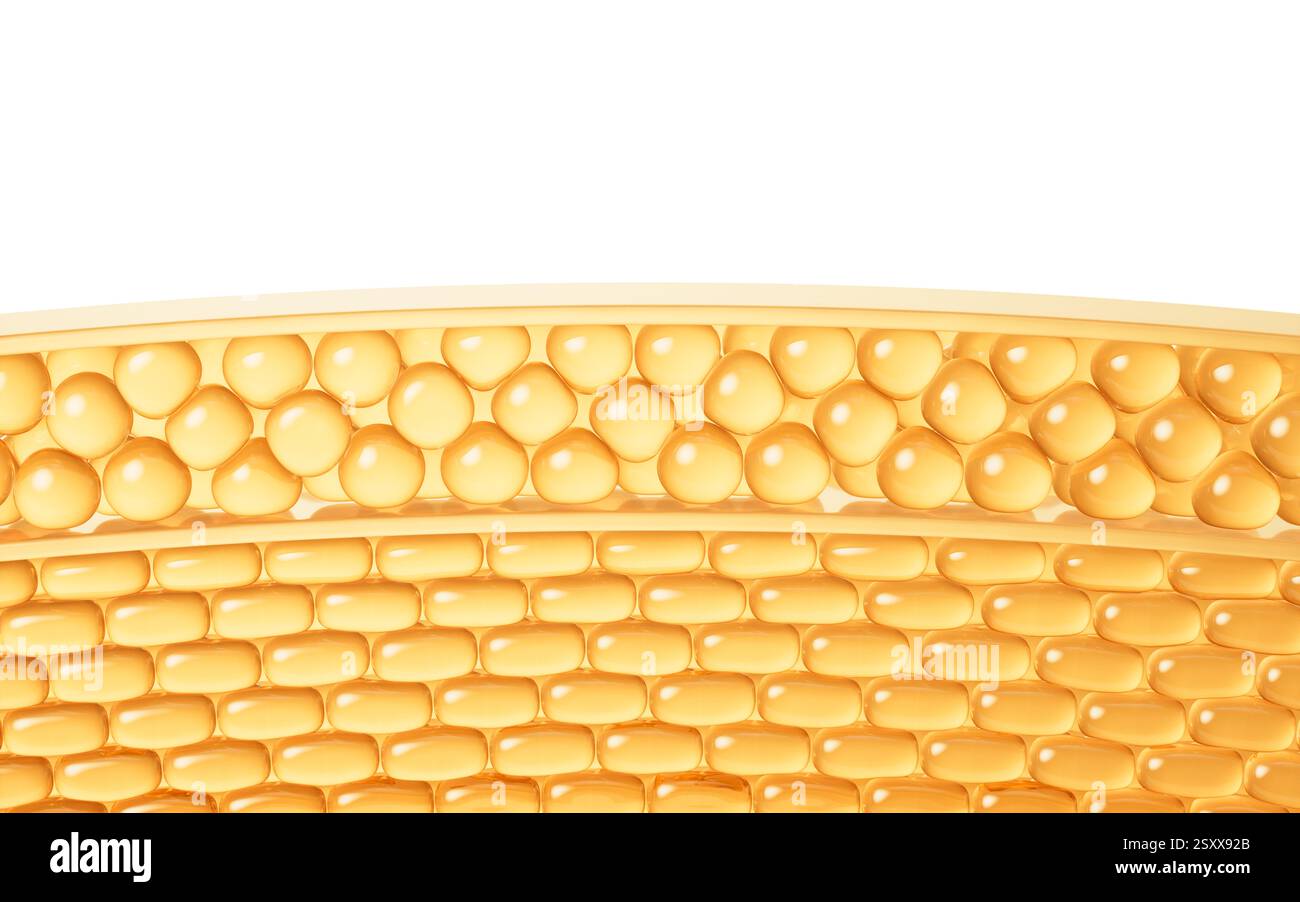 Skin cell bubbles with cosmetics concept, 3d rendering. 3D illustration ...