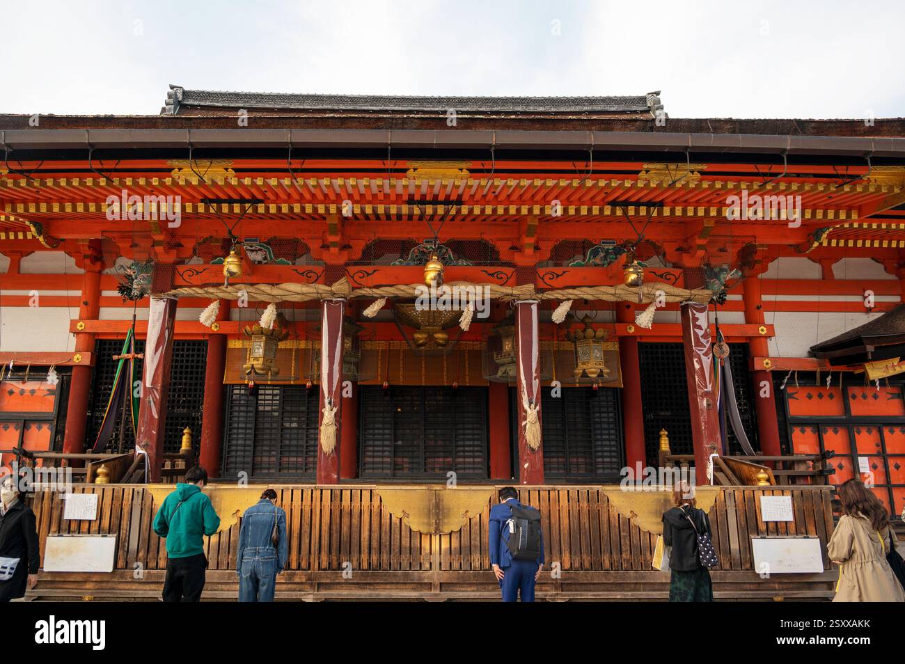 View of the temple complex of the Yasaka Shrine, a Shinto shrine in the ...