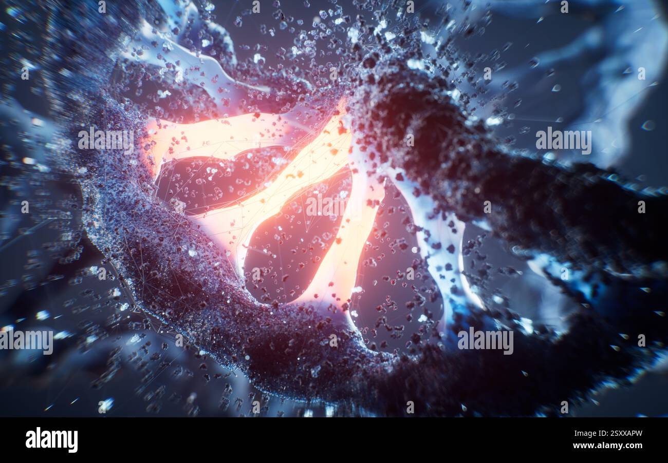 Biological DNA structure with bioengineering concept, 3d rendering. 3D ...