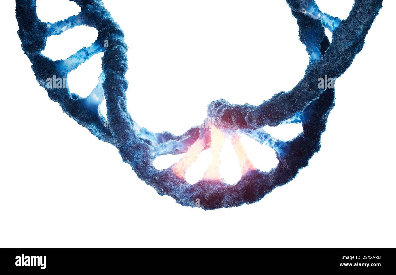 Biological DNA structure with bioengineering concept, 3d rendering. 3D ...
