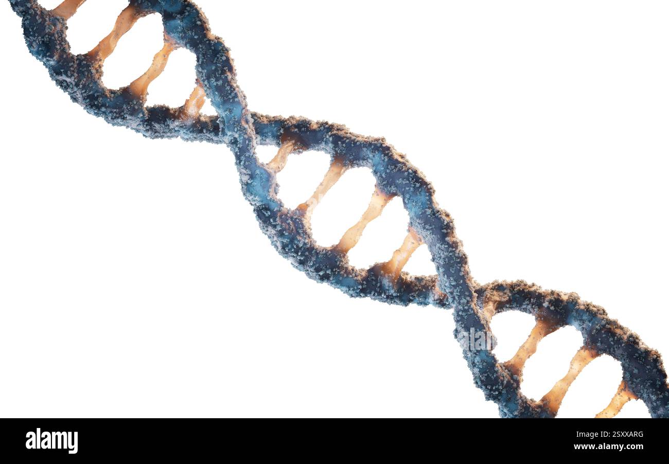 Biological DNA structure with bioengineering concept, 3d rendering. 3D ...