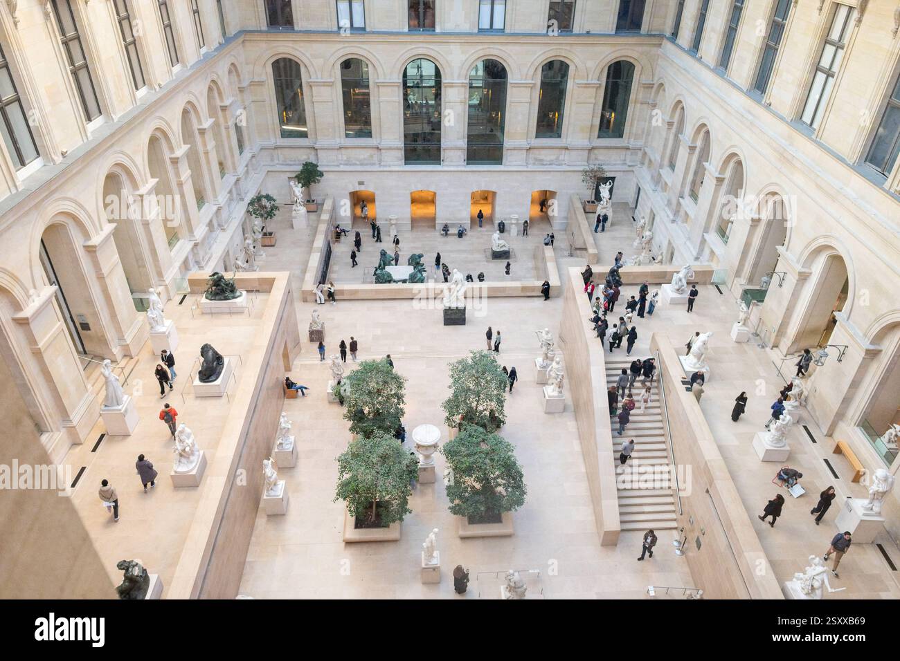 Aerial view of the elegant Cour Puget in the Louvre Museum, where ...