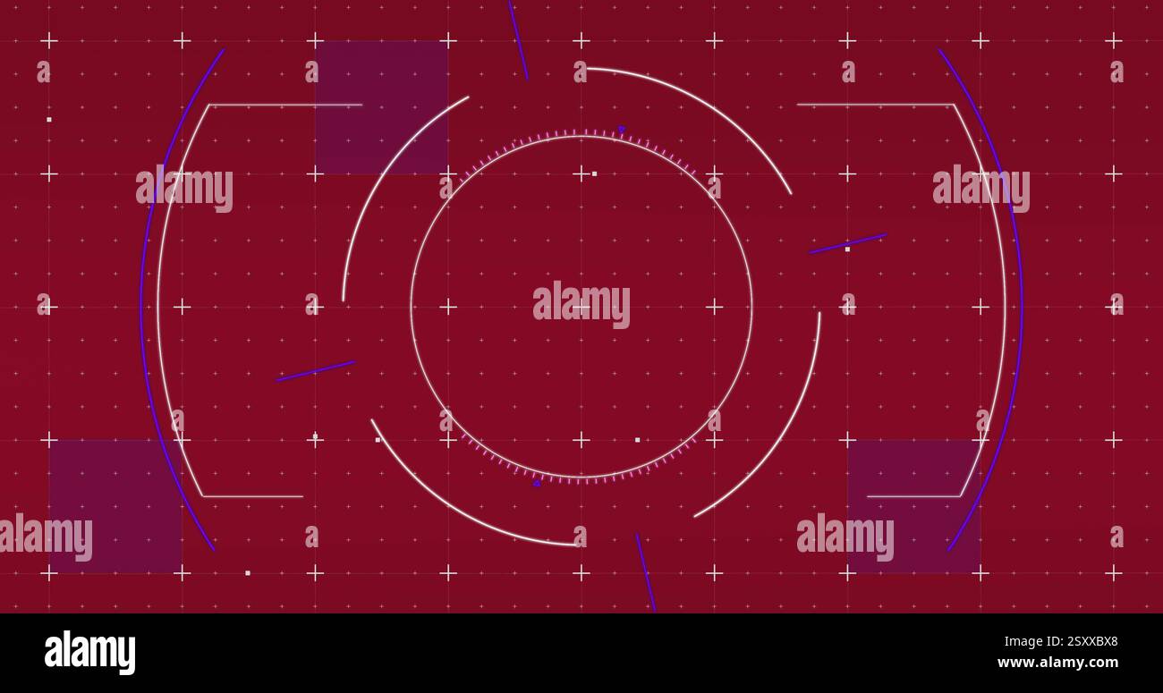 Image of scope scanning on red background Stock Photo - Alamy