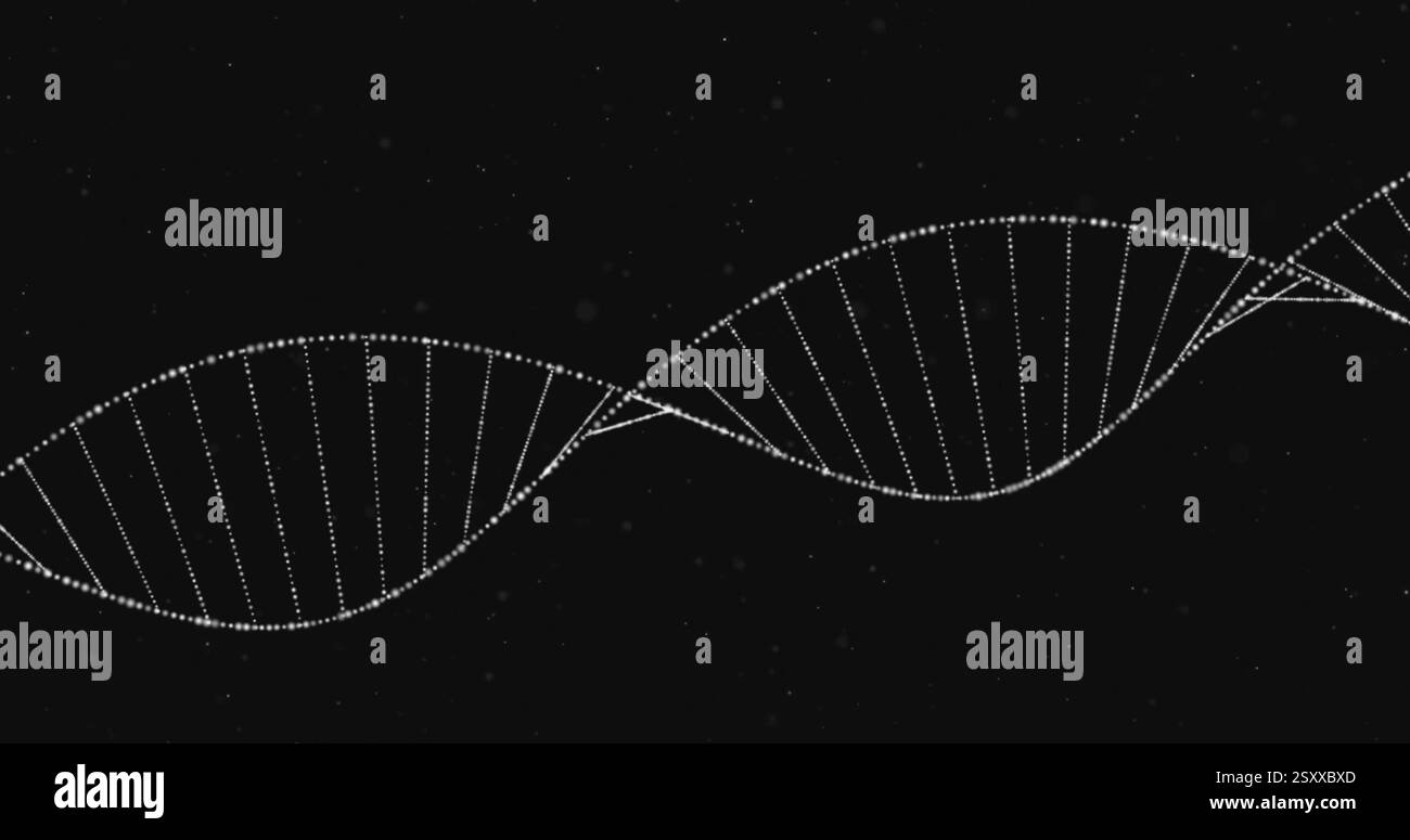 Image of dna strand on black background Stock Photo - Alamy