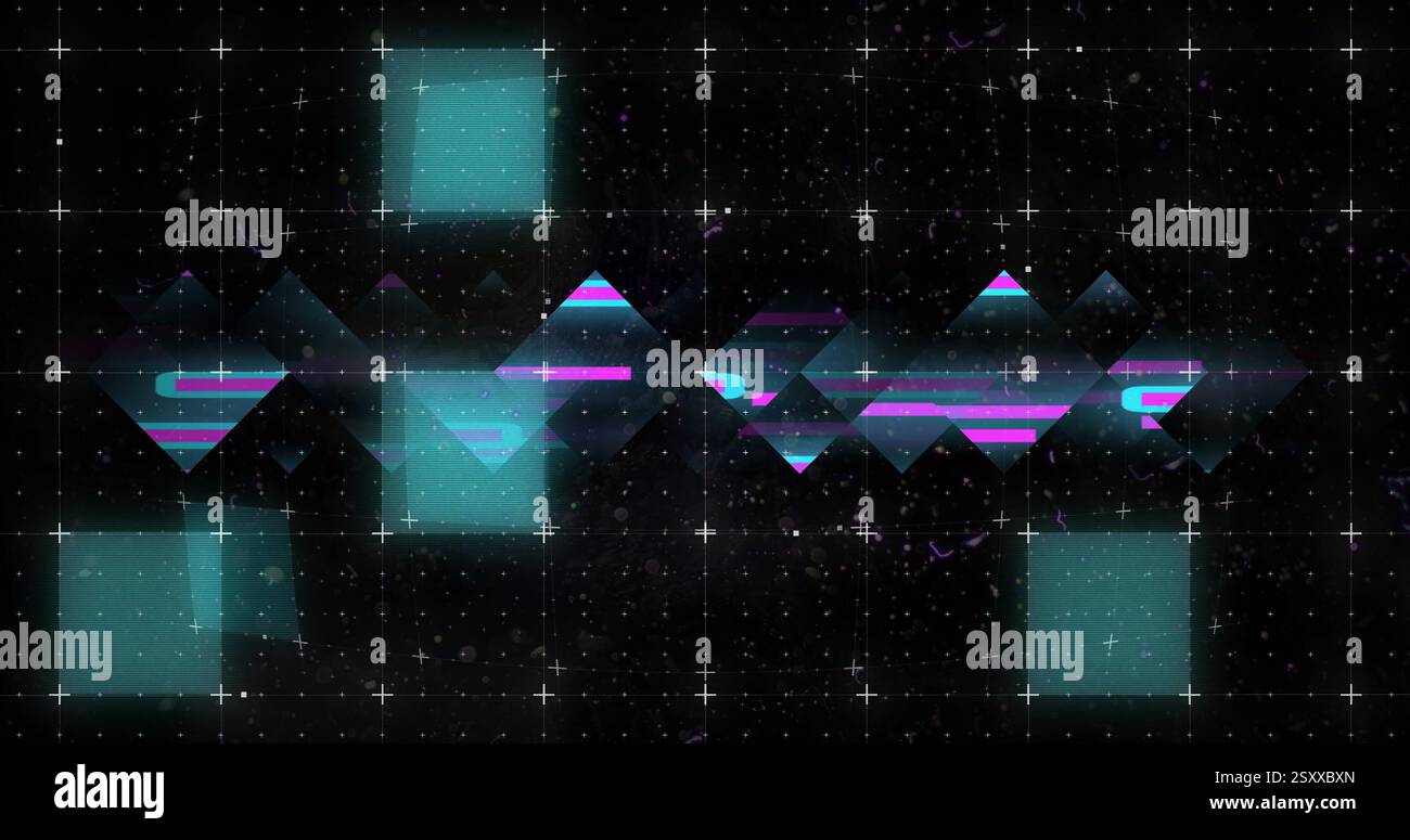 Image of moving shapes on black background Stock Photo - Alamy