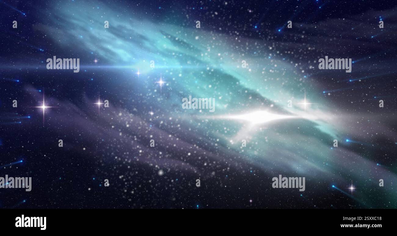 Image of glowing light spots moving over black background Stock Photo ...