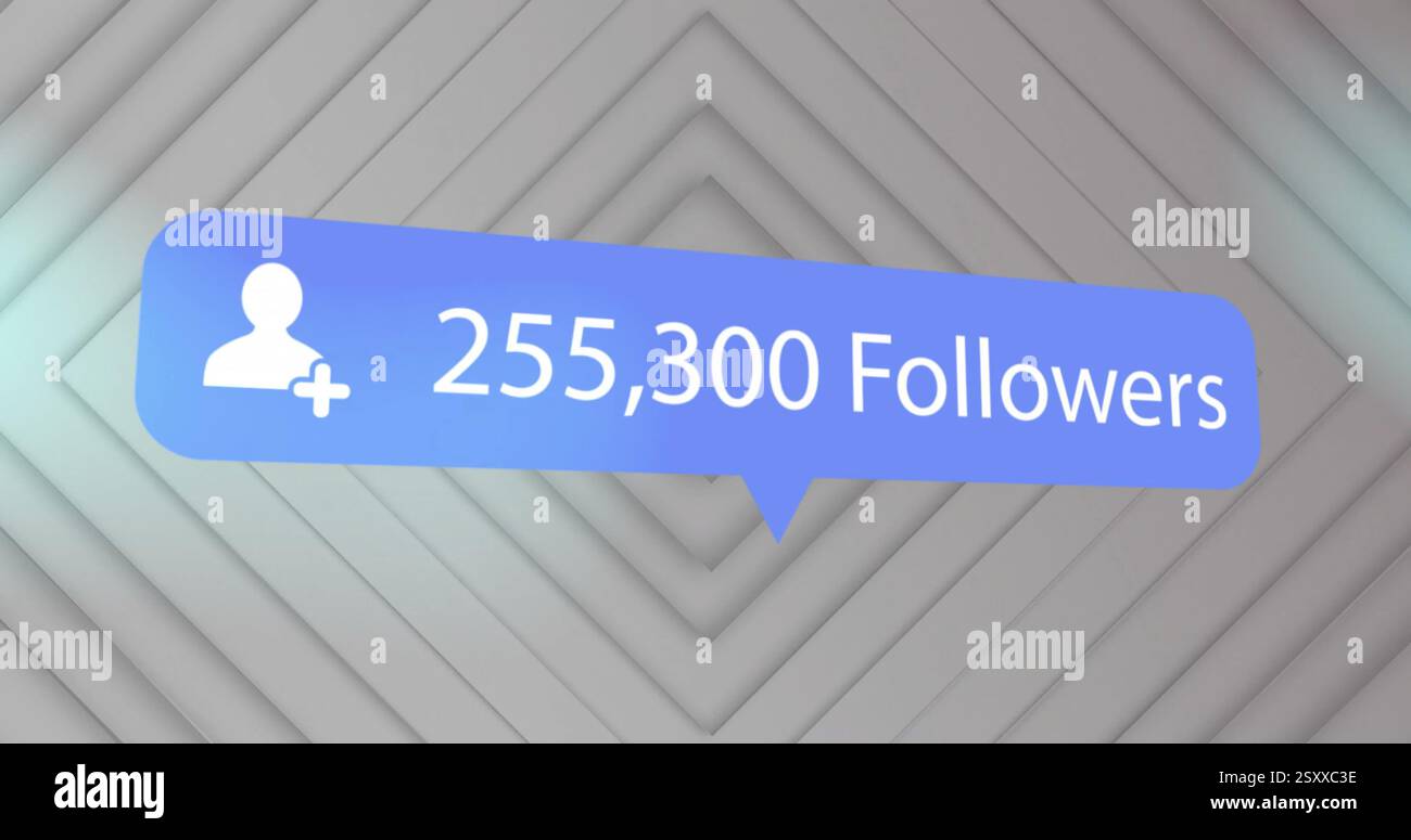 Image of icon and followers text over grey background Stock Photo - Alamy