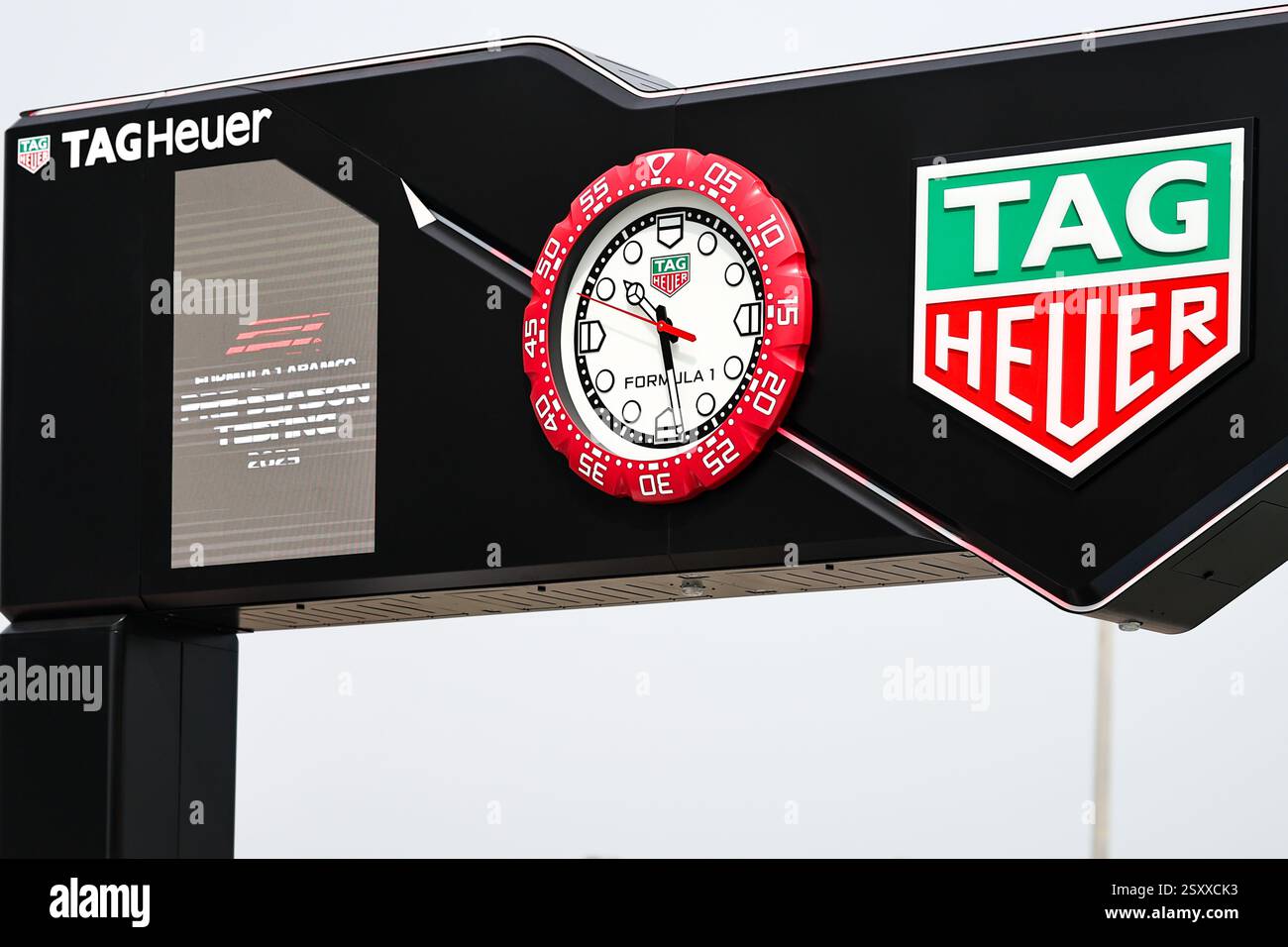 BAHRAIN, BAHRAIN - FEBRUARY 26: TAG Heuer Official Watch in pit-lane ...