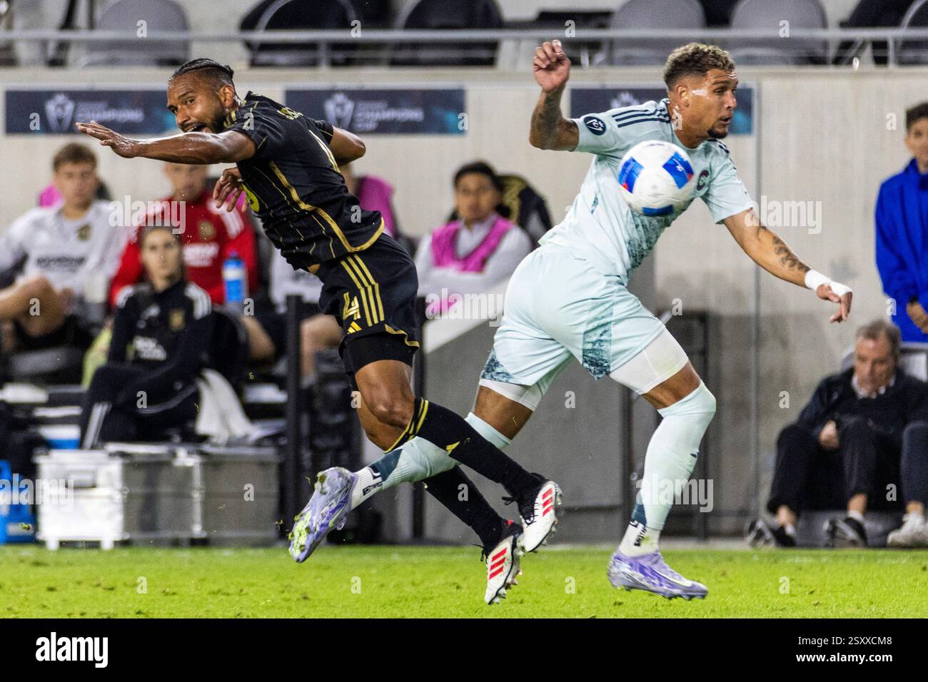 Colorado Rapids' Rafael Navarro #9 and Los Angeles FC's Eddie Segura #4 ...