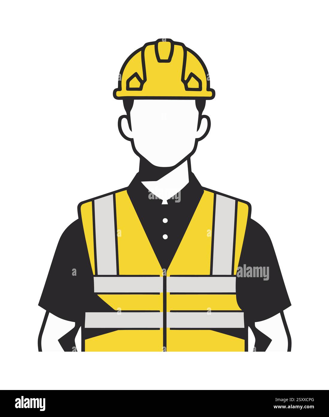 Modern Construction Worker Profile with Helmet Vector Stock Vector ...