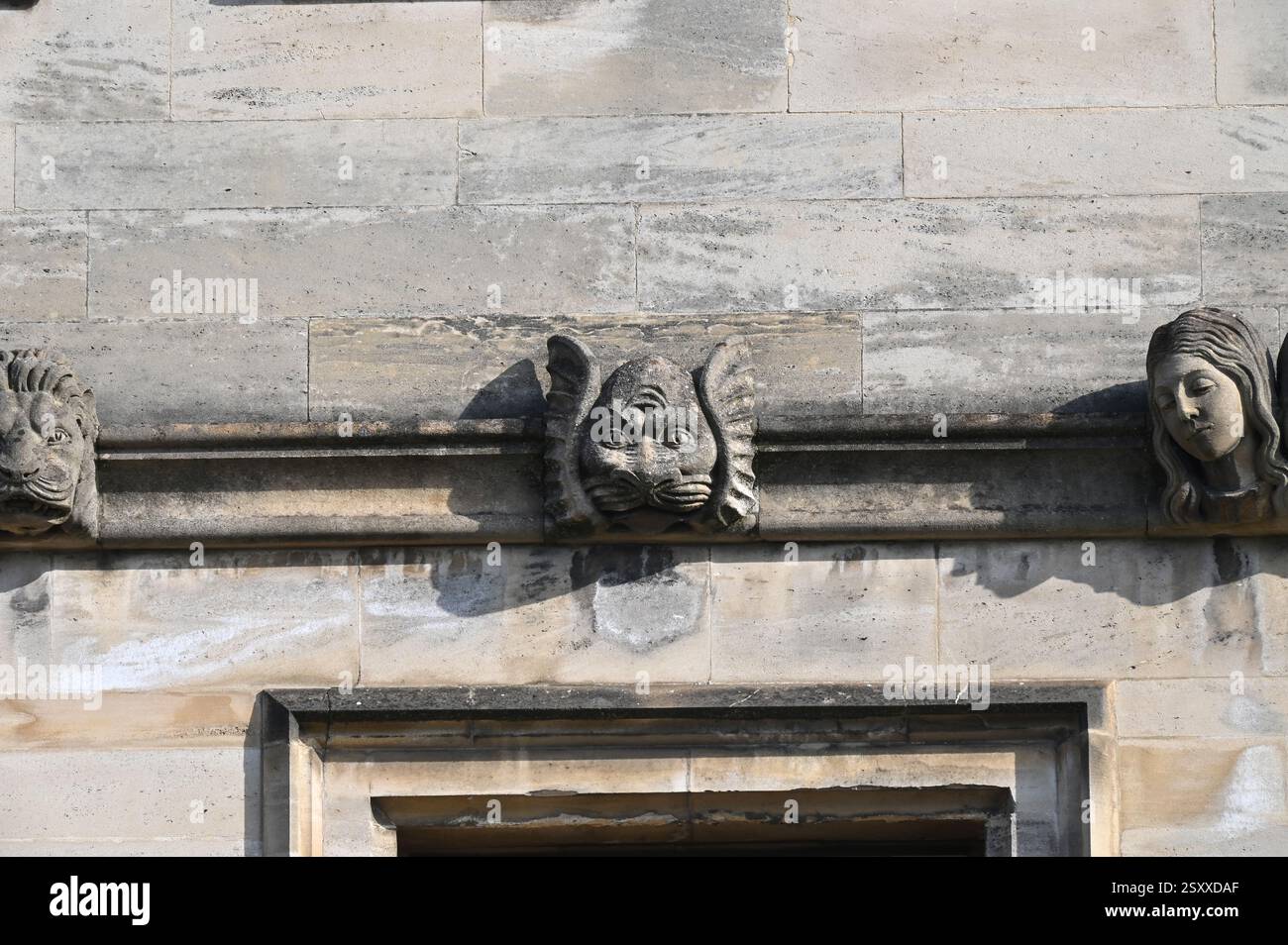 The exterior walls of Magdalen College, Oxford are decorated with a ...