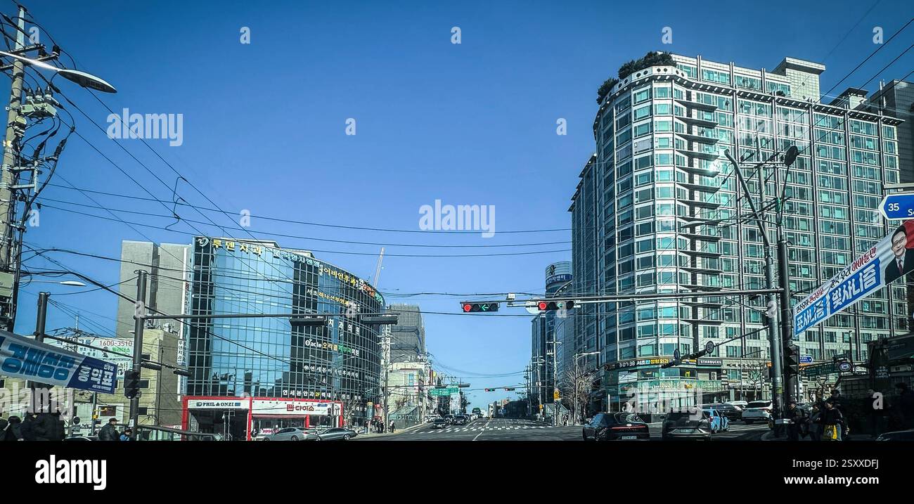 Seoul, Südkorea, Asien, Stadtverkehr, Hochhäuser, Urbanisierung ...