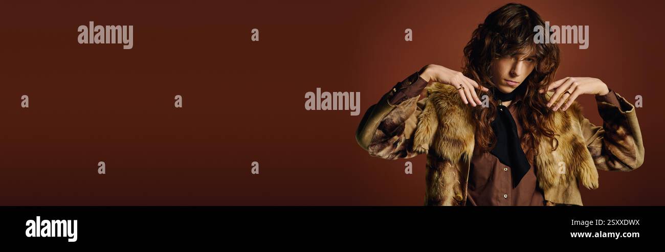 Confident young man exudes charisma in a unique outfit, perfectly ...