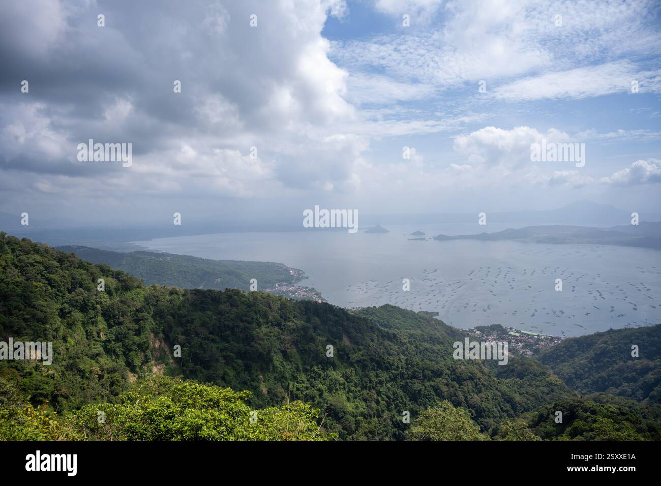 A view over Lake Taal and the Taal Volcano, from Tagaytay City, the ...