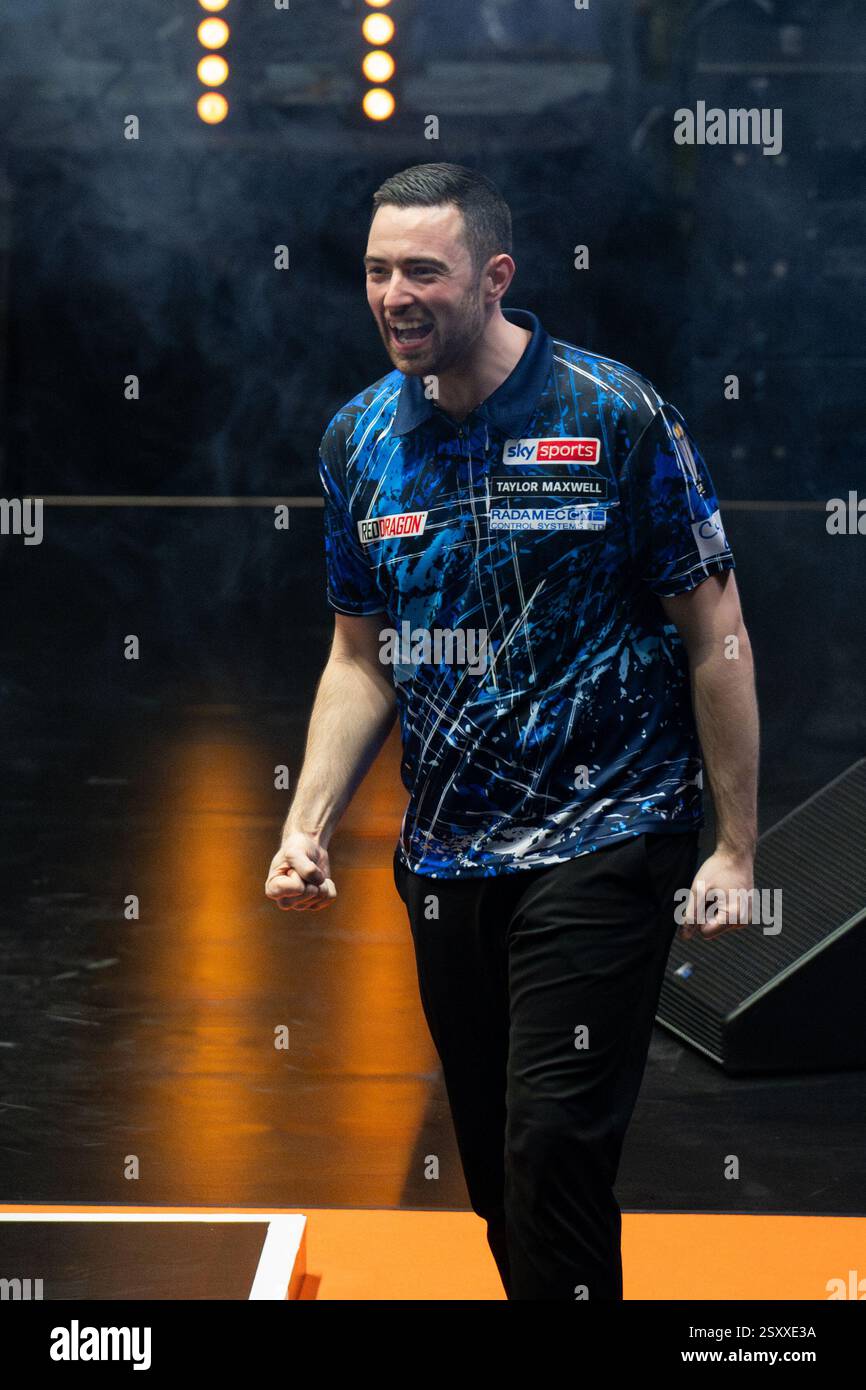 Luke Humphries aka Cool Hand Luke (England) jubelt nach seinem ...