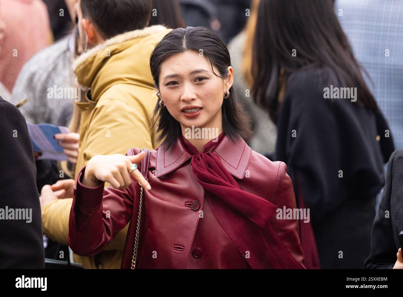 Sabrina Q is seen leaving the Gucci fashion show during the Milan ...