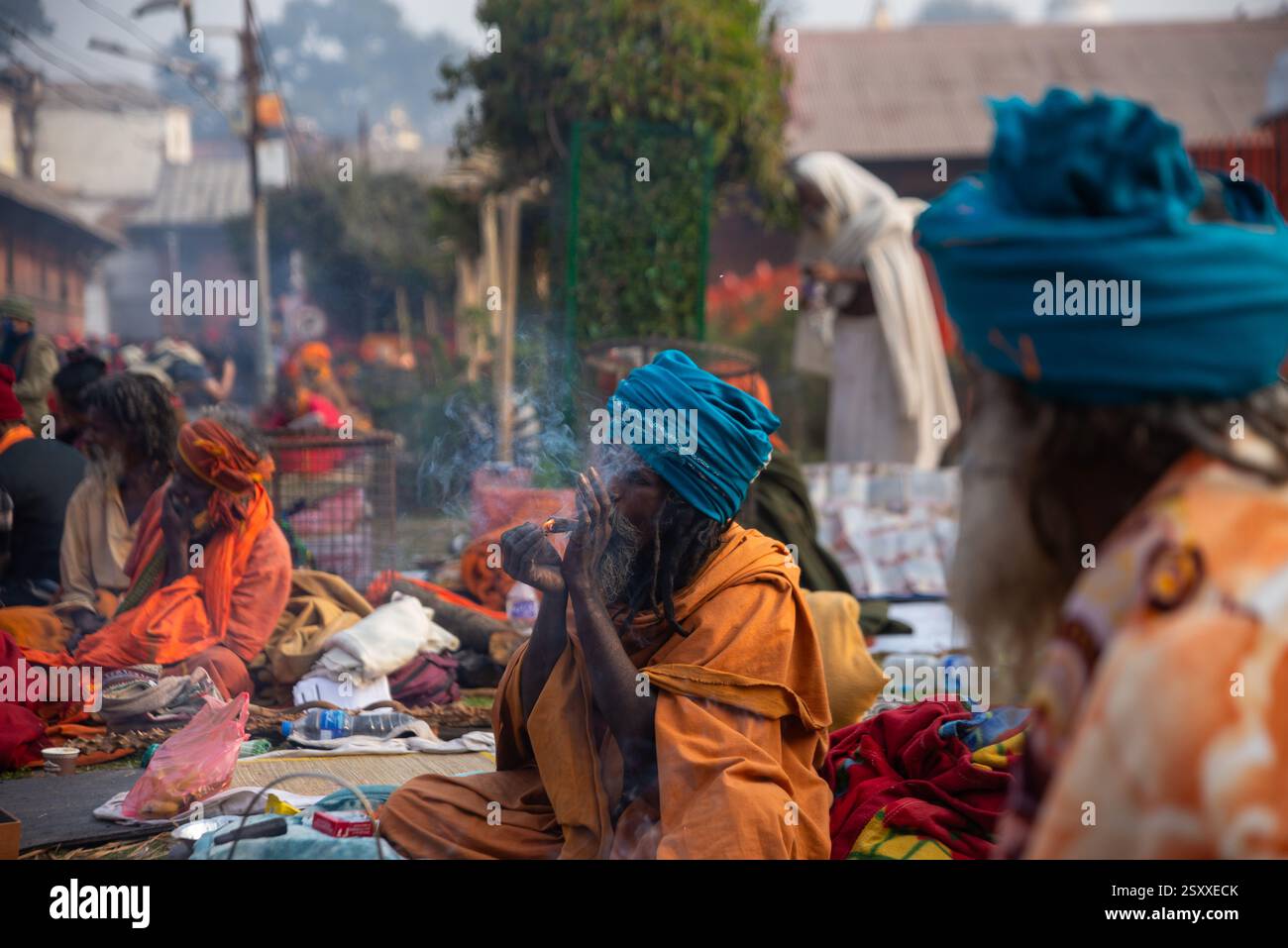 Kathmandu, Nepal. 26th Feb, 2025. A Hindu holy man, or Sadhu, the ...