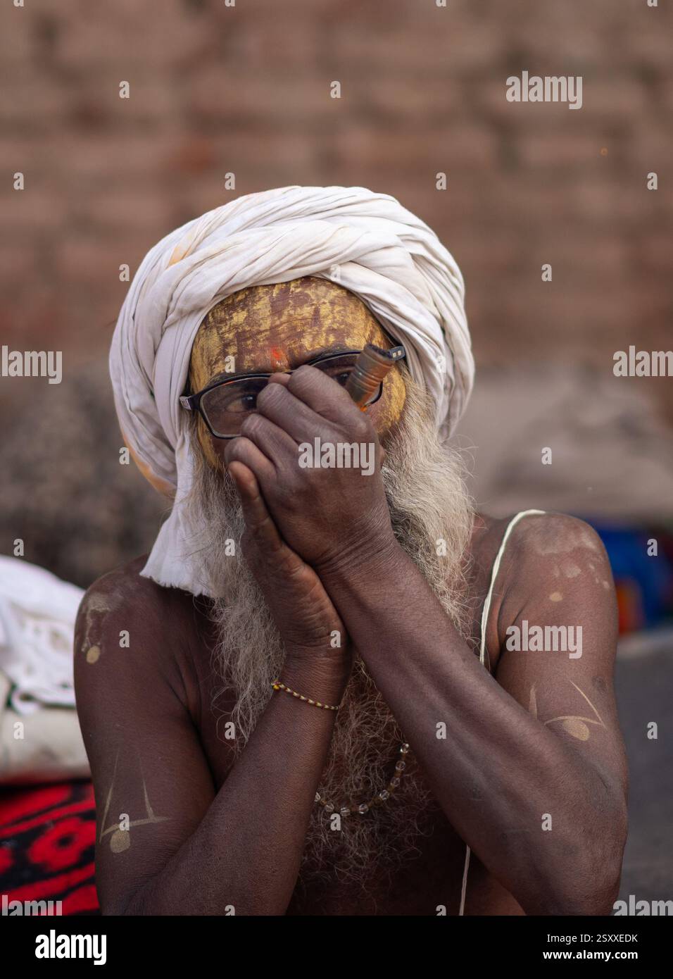 Kathmandu, Nepal. 26th Feb, 2025. A Hindu holy man, or Sadhu, the ...