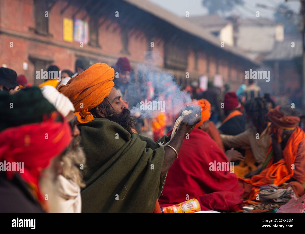 Kathmandu, Nepal. 26th Feb, 2025. A Hindu holy man, or Sadhu, the ...