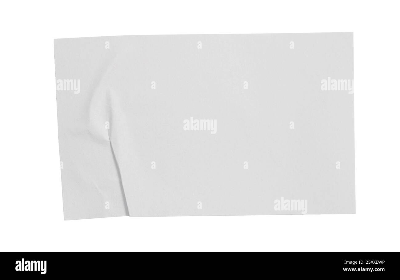 Crumpled white paper empty sticker mockup sheet, transparent background ...