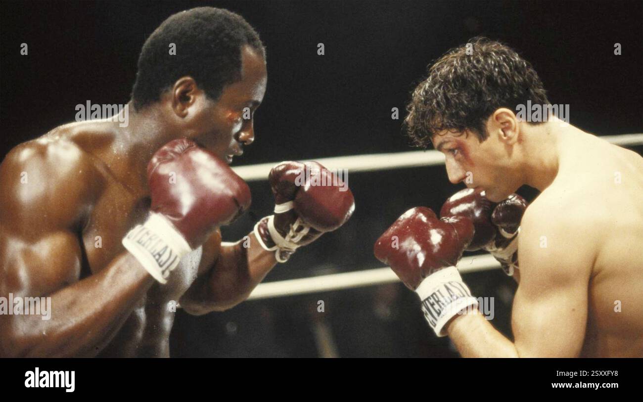 RAGING BULL 1980 United Artists film with Robert De Niro at right as ...