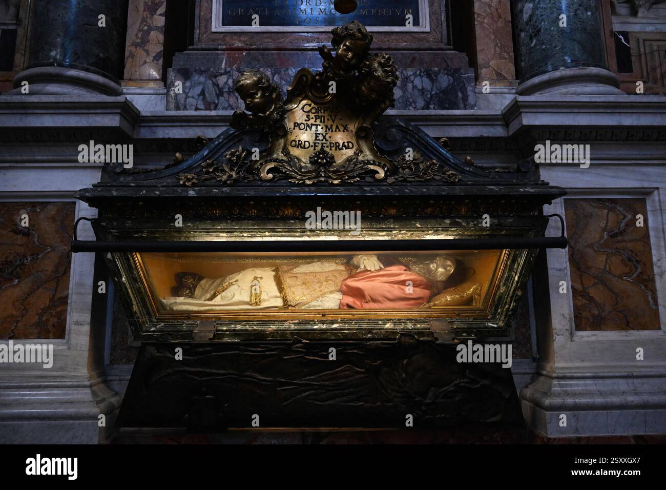 Rome, Italy, 26/02/2025, Tomb of Pope Pius V in the Basilica di Santa ...