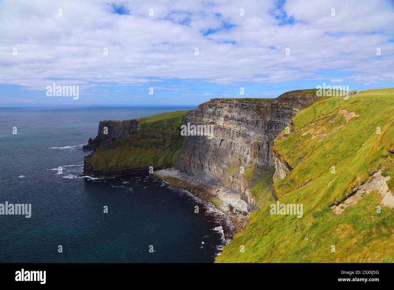 Cliffs of Moher summer landscape in County Clare, Ireland Stock Photo ...