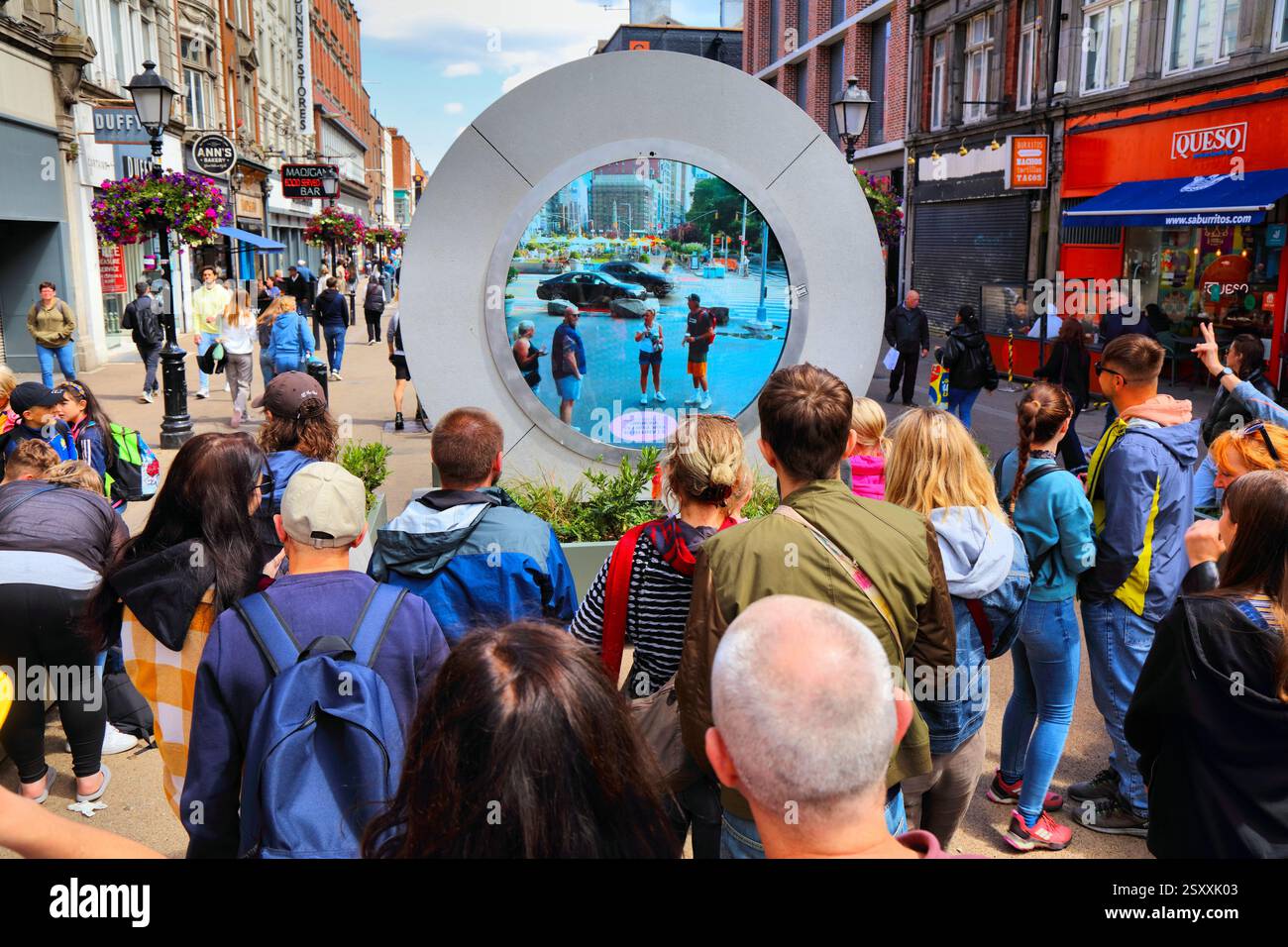 DUBLIN, IRELAND - JULY 6, 2024: People visit Portal tourist attraction ...