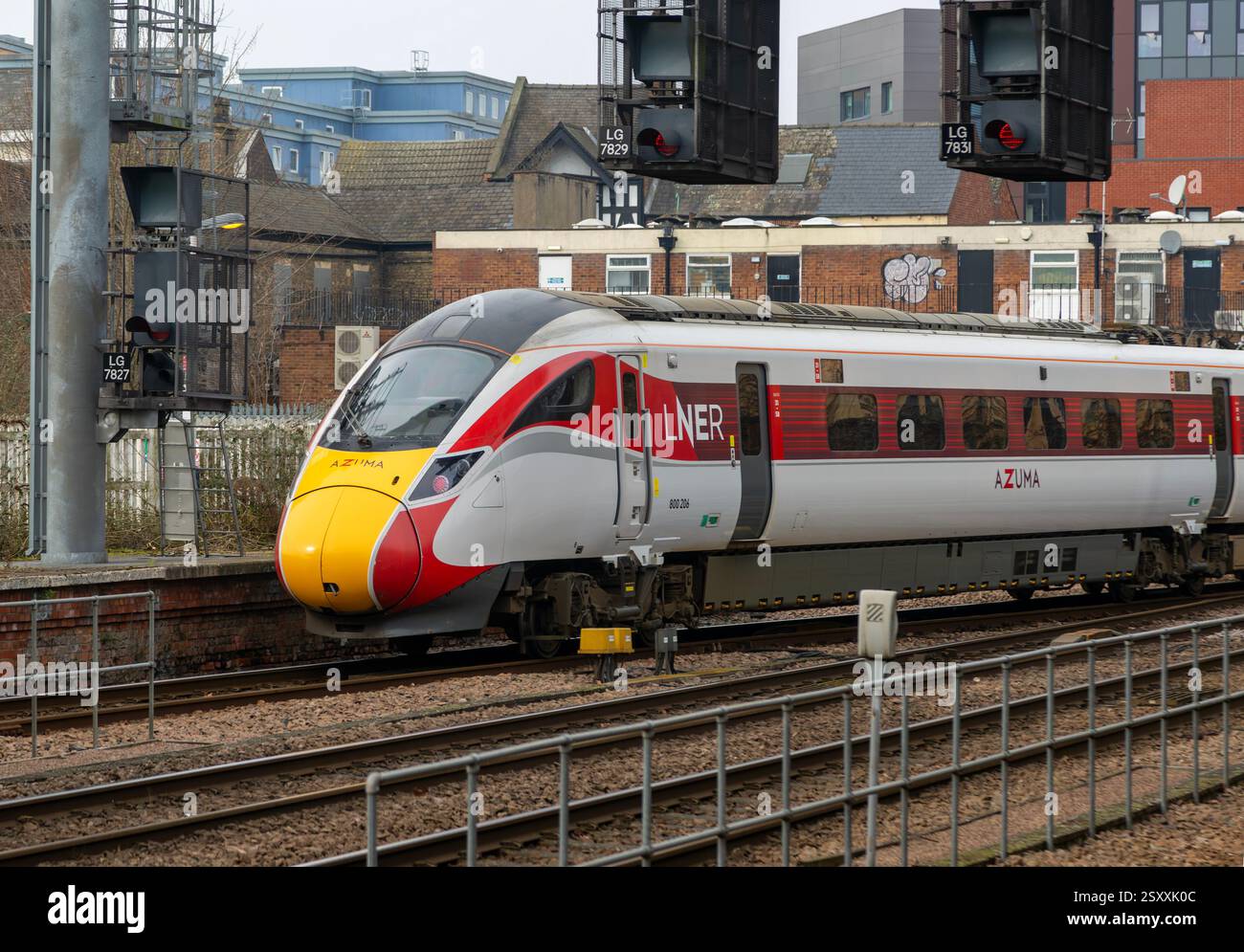 London North Eastern Railway LNER, British Rail Class 801 Azuma train at Lincoln station ...