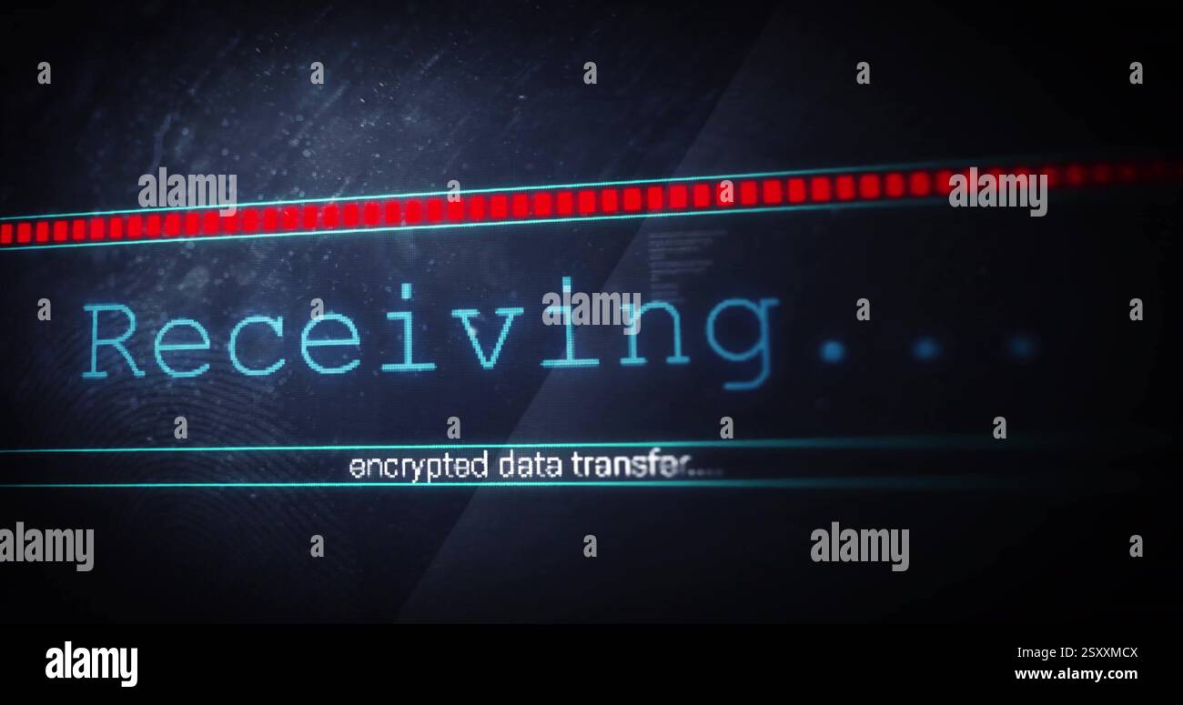 Image Of Loading Bar And Data Processing Over Black Background Stock