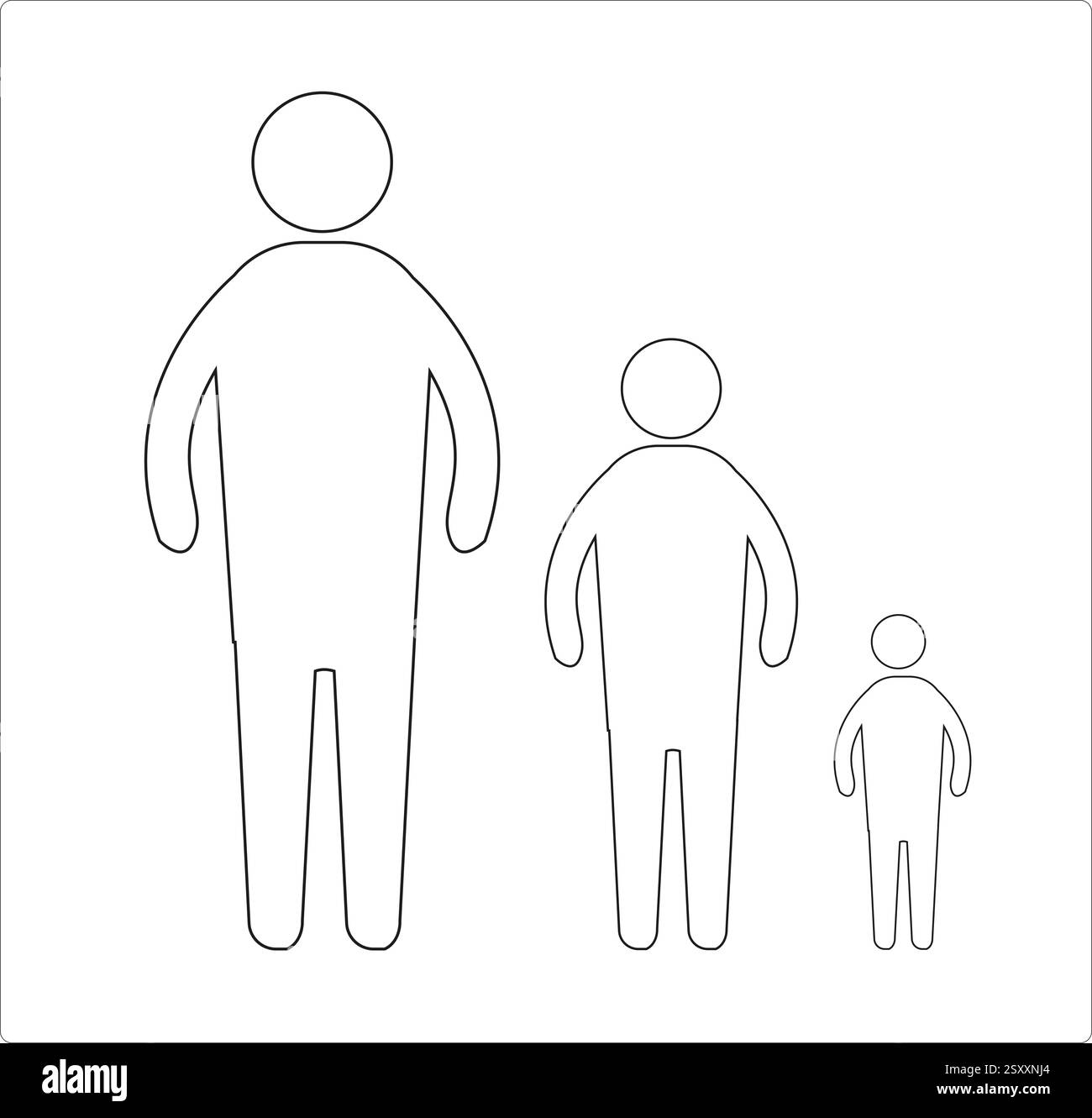 Adult, teenager, child outline on white background Stock Photo - Alamy
