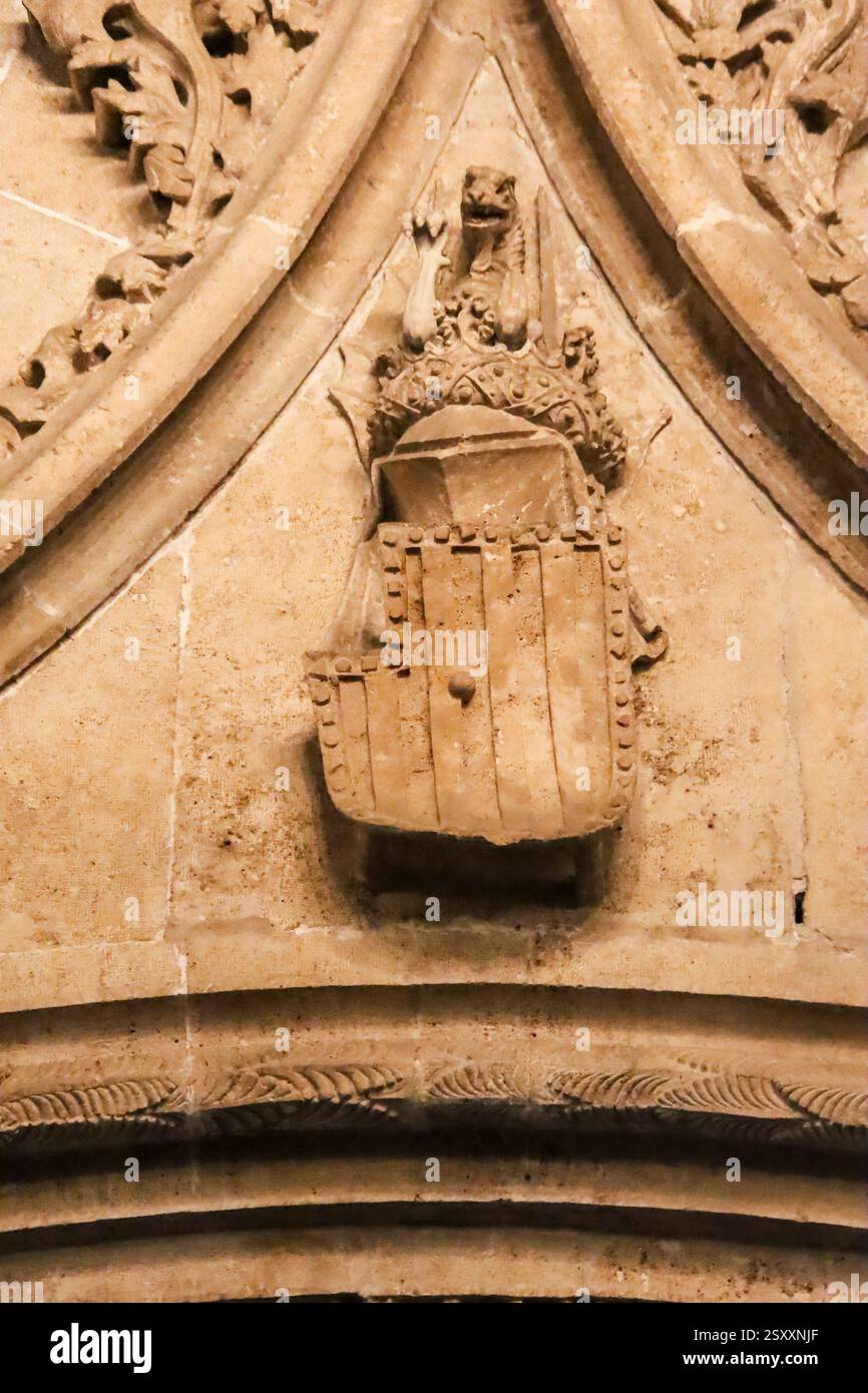 Valencia, Spain- February 23, 2025: Architectural details of The Lonja ...