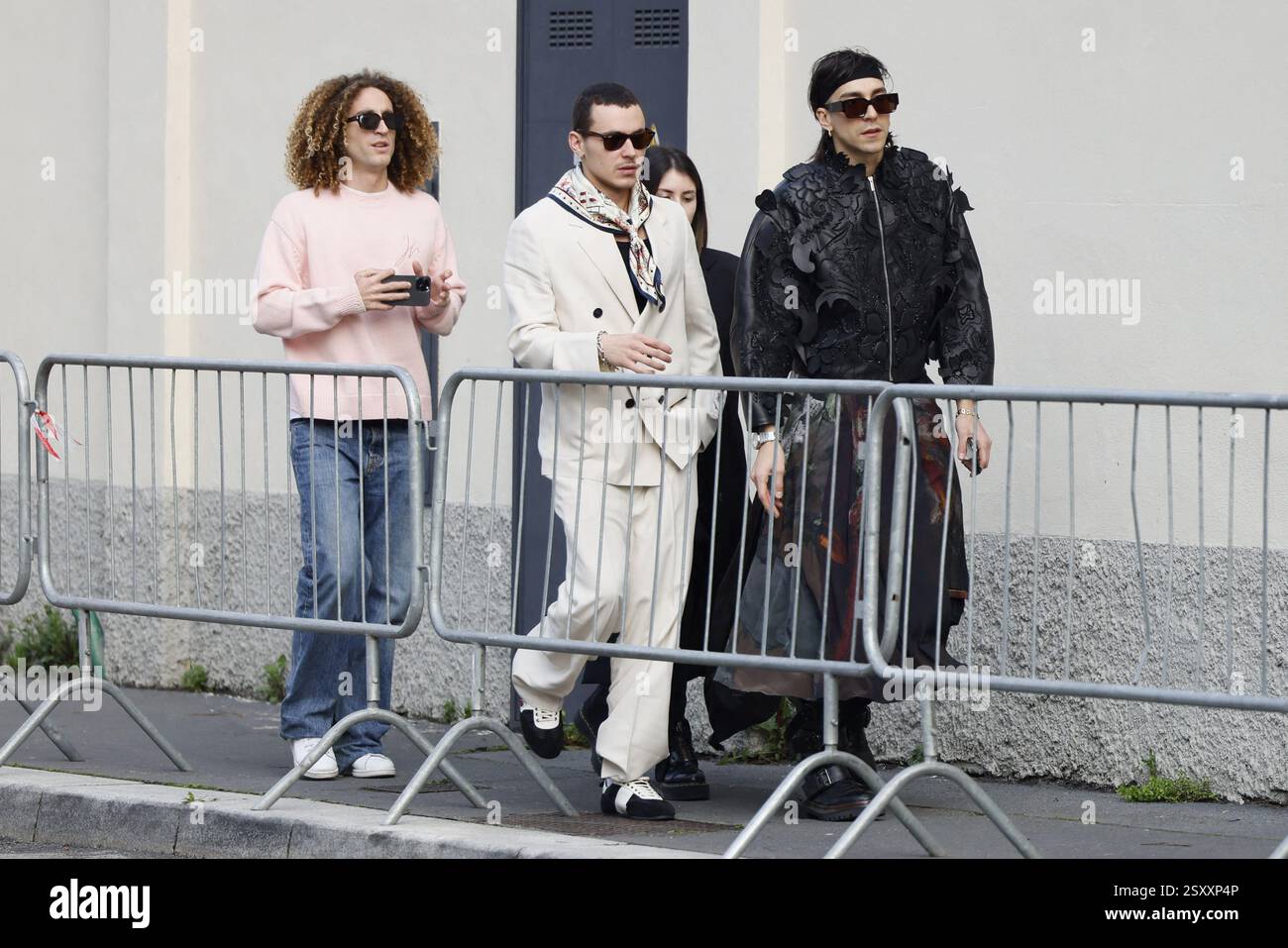 Milan, Italy. 26th Feb, 2025. Aron Piper arrives at Antonio Marras ...