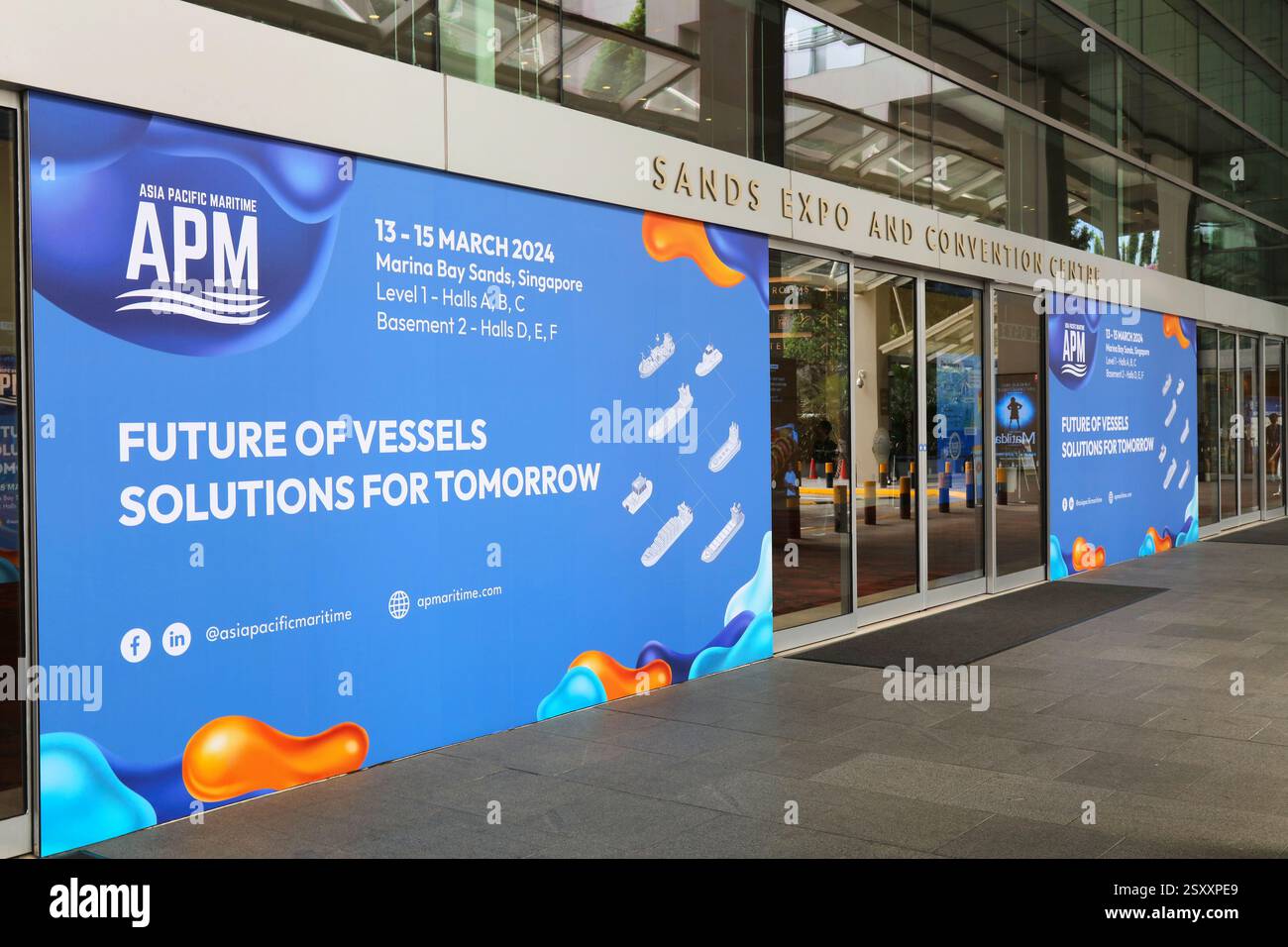 SINGAPORE CITY, SINGAPORE - MARCH 12, 2024: Asia Pacific Maritime APM ...