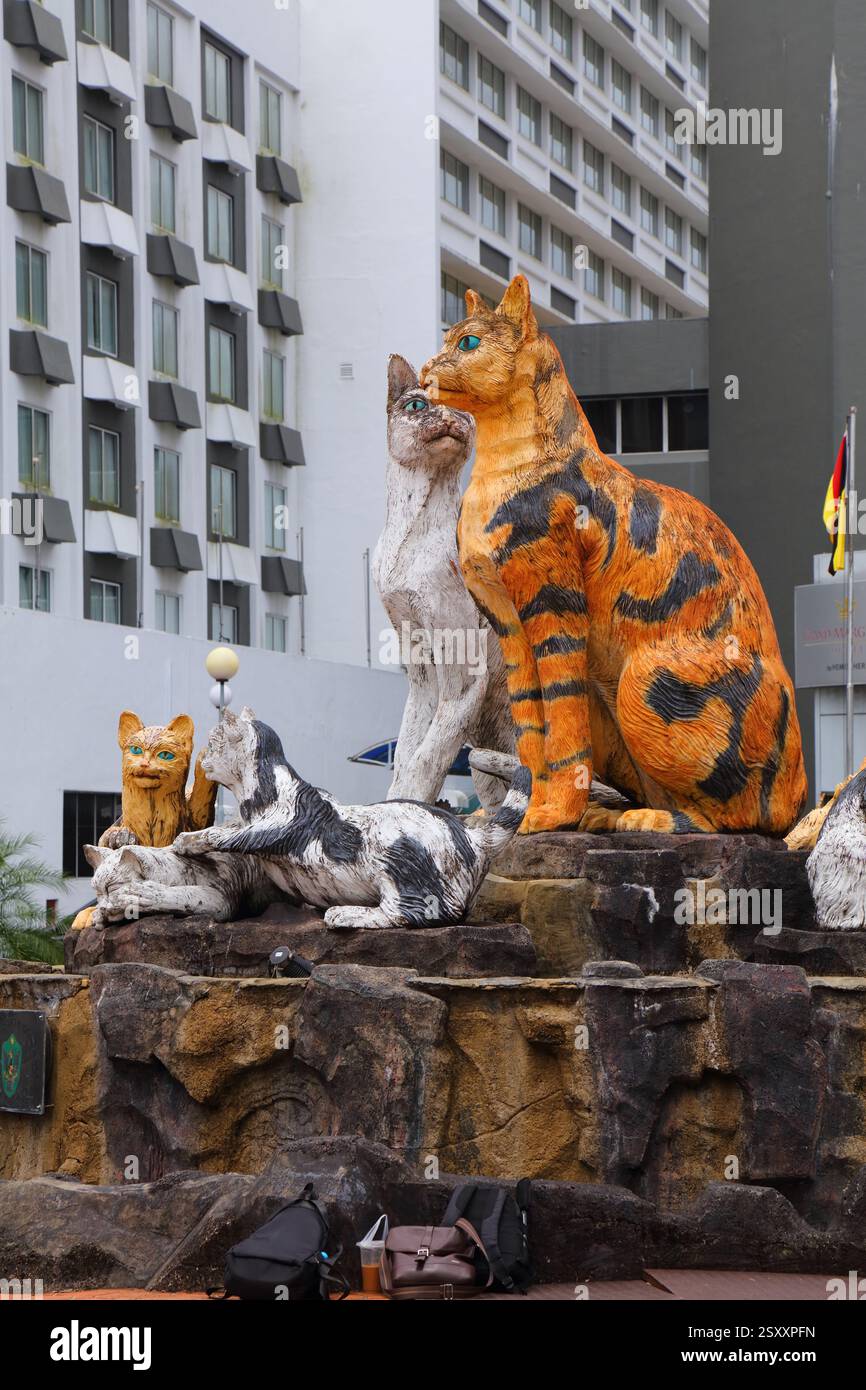 KUCHING, MALAYSIA - MARCH 10, 2024: Cat monument of Kuching, capital ...